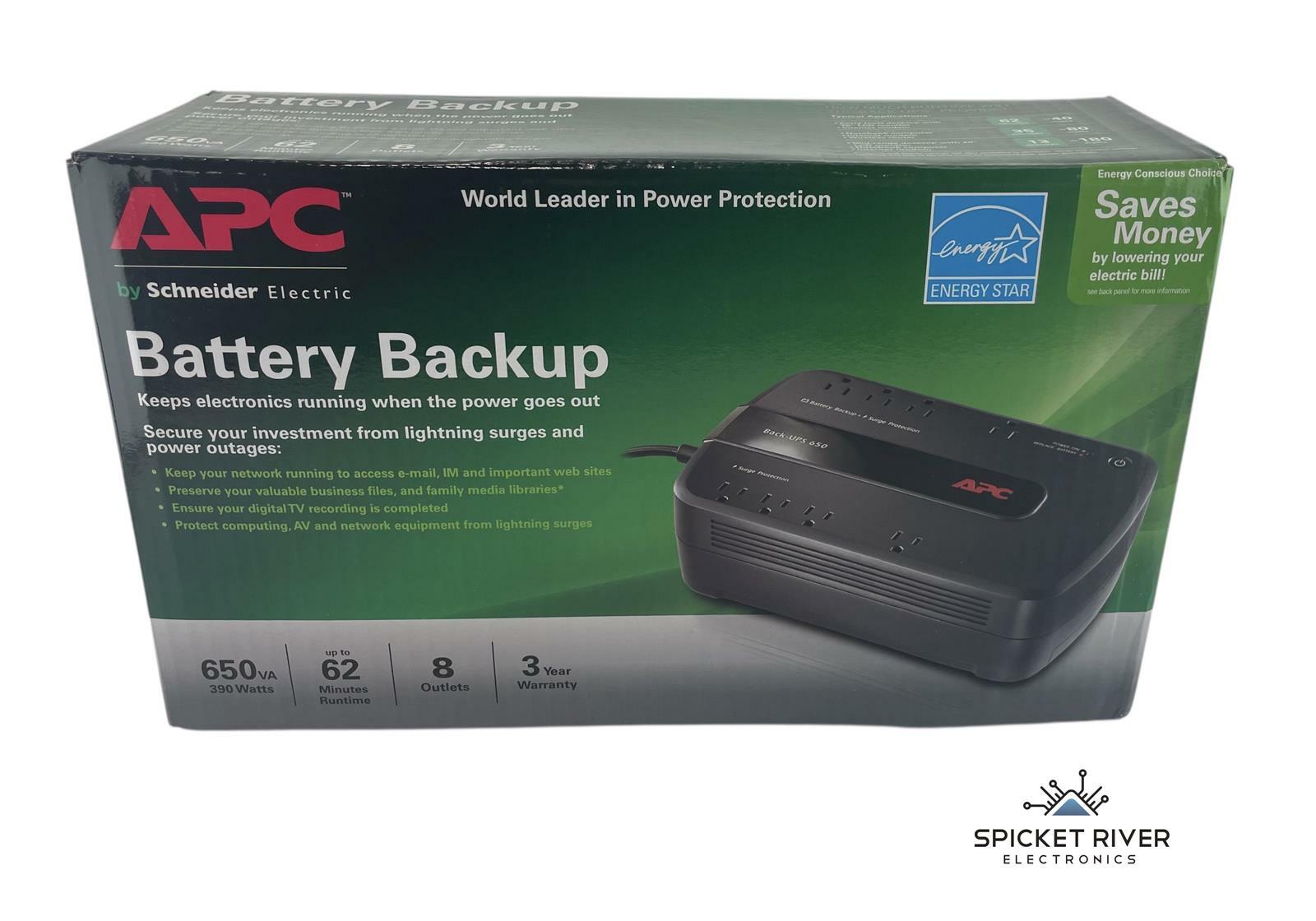 NEW - APC Back-UPS 650 BE650G1 650VA 390W 8-Outlet Battery Backup Syst ...