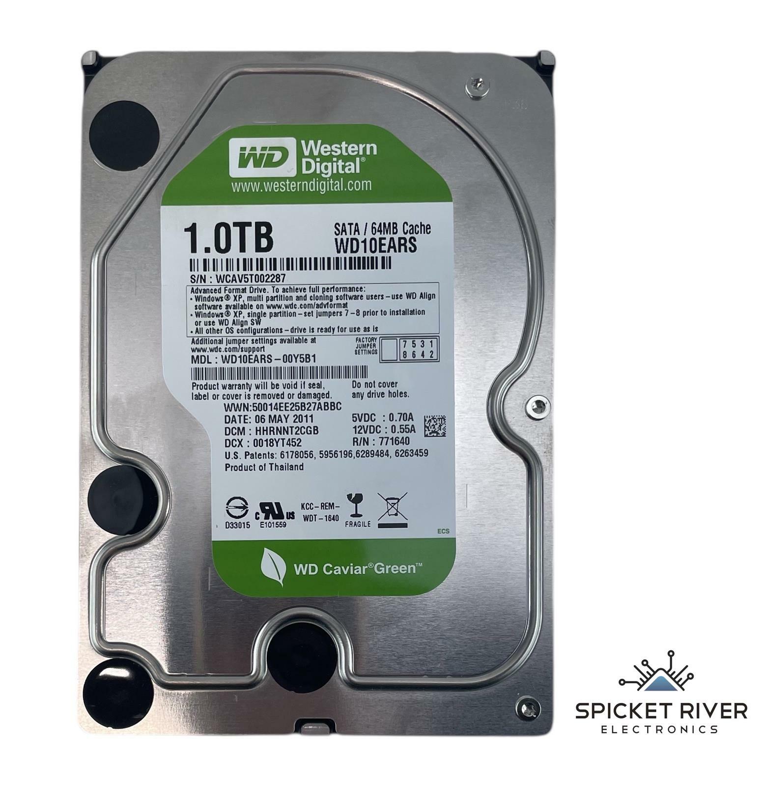 Western Digital Caviar Green WD10EARS 1TB SATA III 7200RPM 3.5" HDD Ha ...