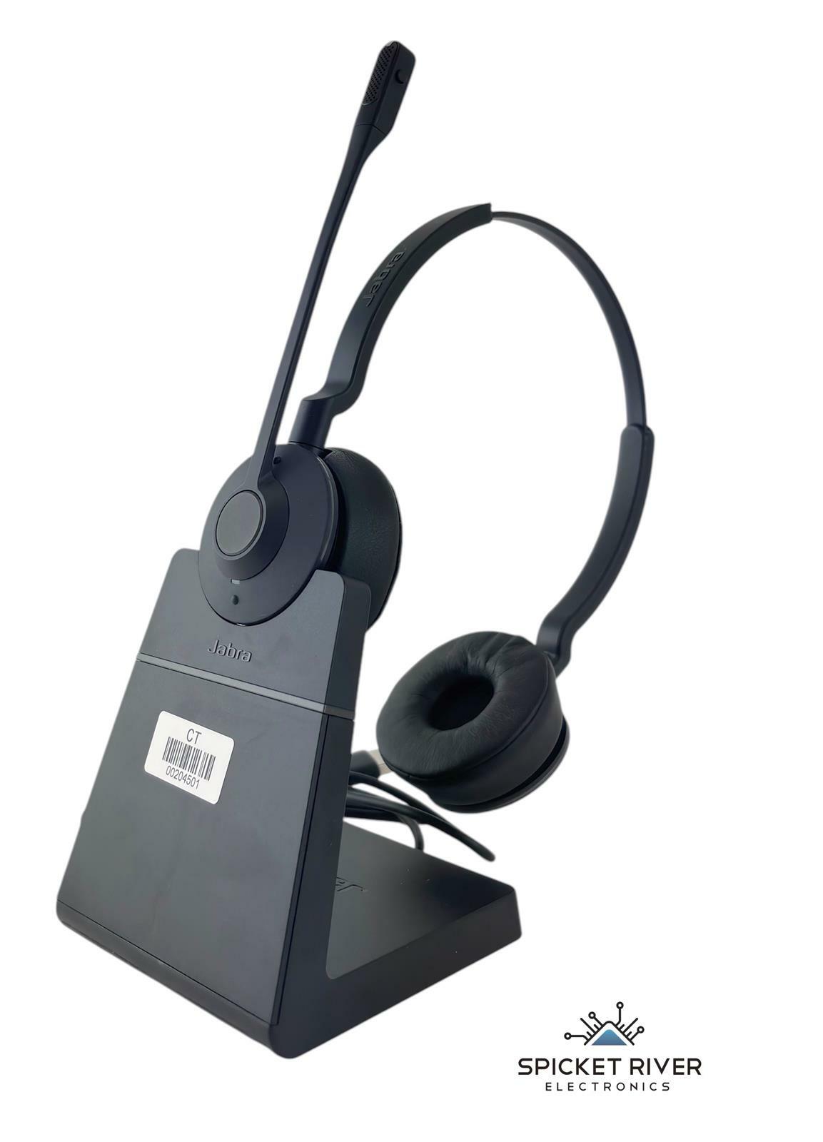 Jabra Engage Stereo WHB051HS Wireless Headset w/ USB Charging Stand E5 ...