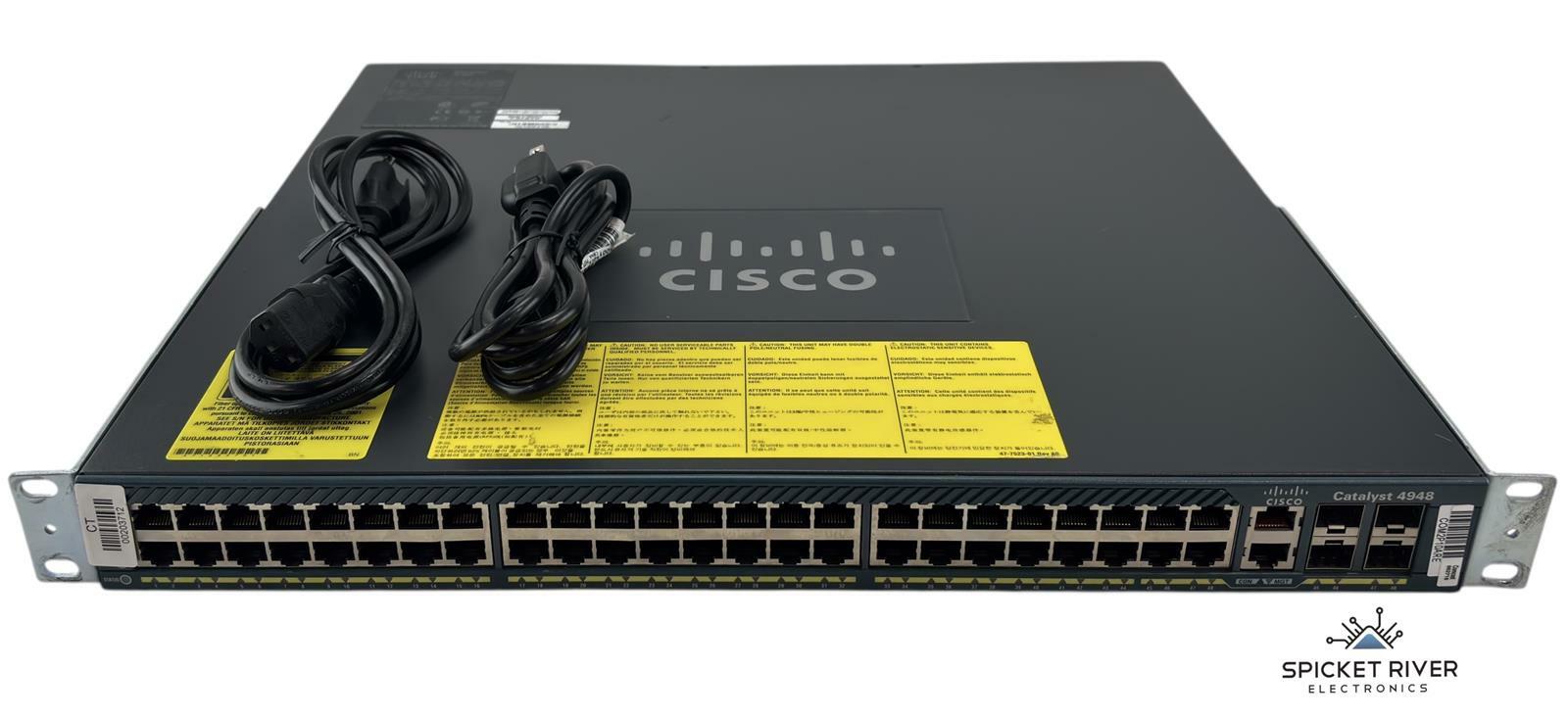 Cisco WS-C4948-S V08 Catalyst 4948 48-Port Gigabit Ethernet Network Sw ...